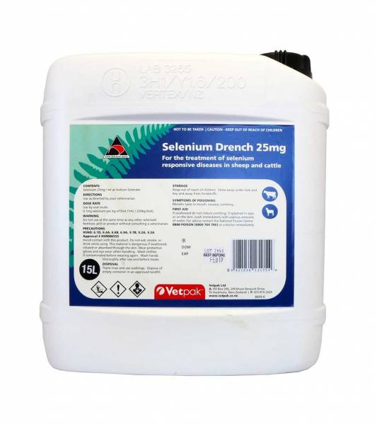 Selenium Concentrate 25mg | Vet Products | Vetpak - NZ