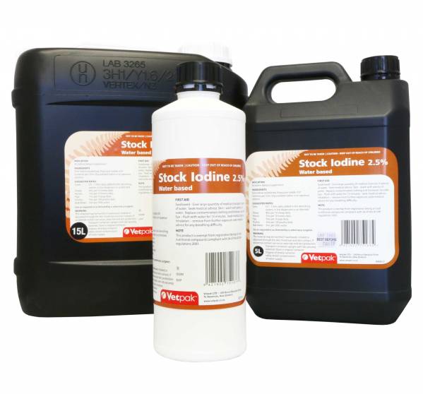 Stock Iodine 2.5% | Vet Products | Vetpak - NZ