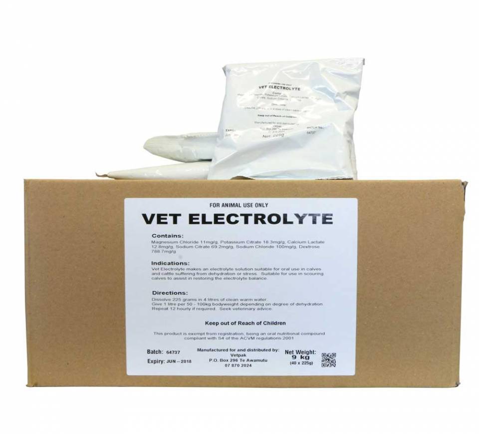Vet Electrolyte Sachet | Vet Products | Vetpak - NZ